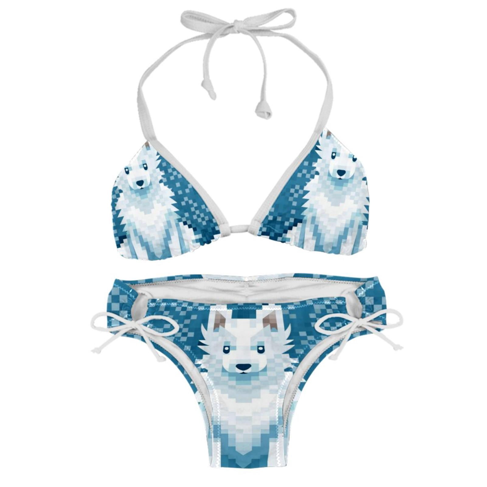 Pixel Dog Stylish Bikini Set with Detachable Sponge & Adjustable Strap ...