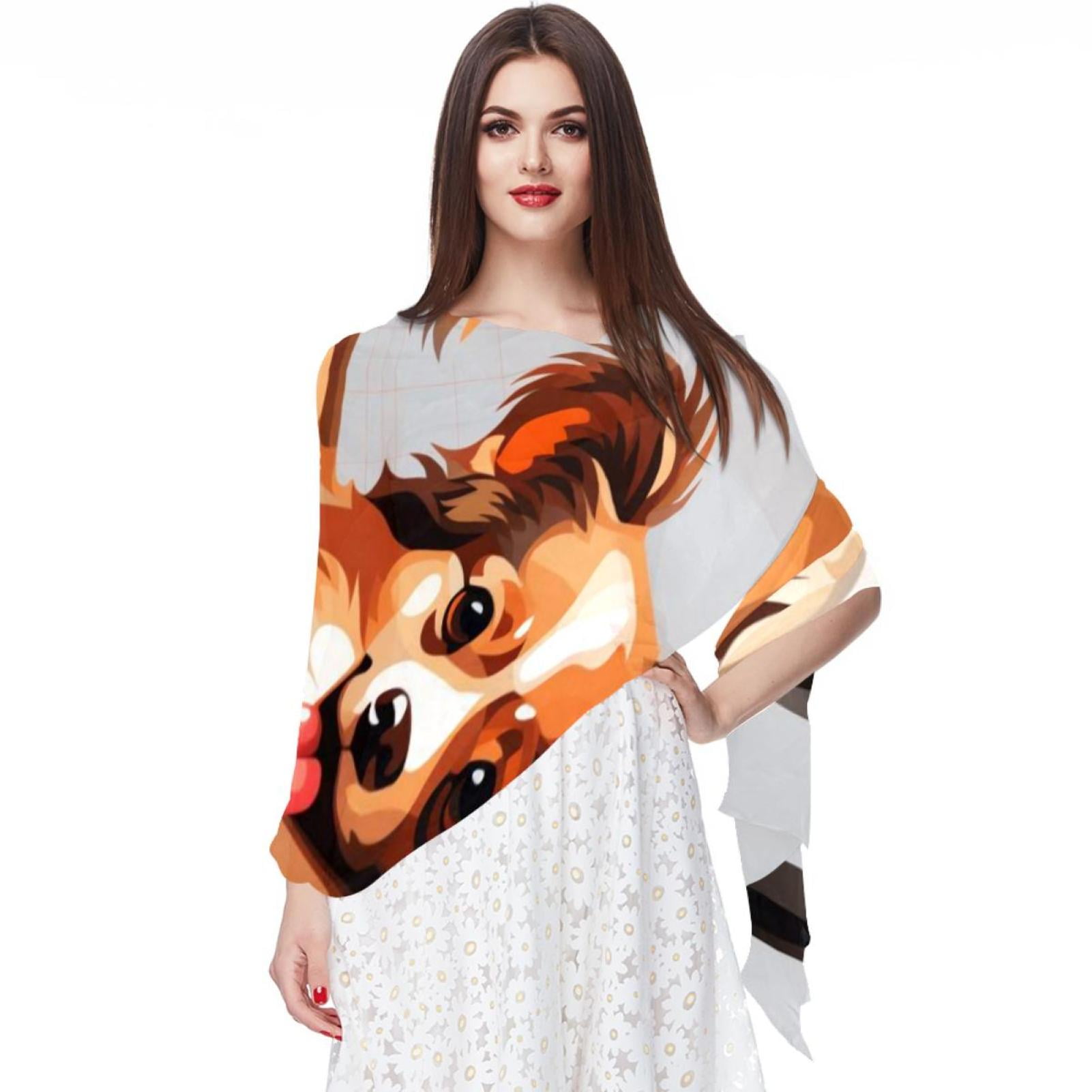 Pixel Dog Translucent Light and Breathable Chiffon Silk Scarf 70.86x28 ...