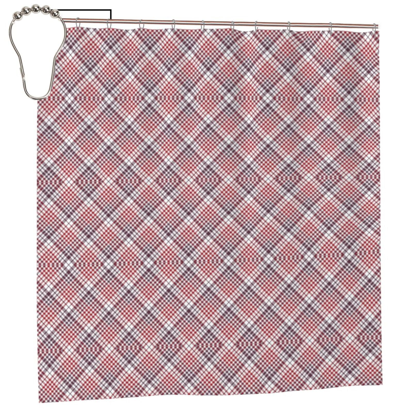 Pixel Fabric Texture Check Plaid Tablecloth Shower Curtains Machine ...