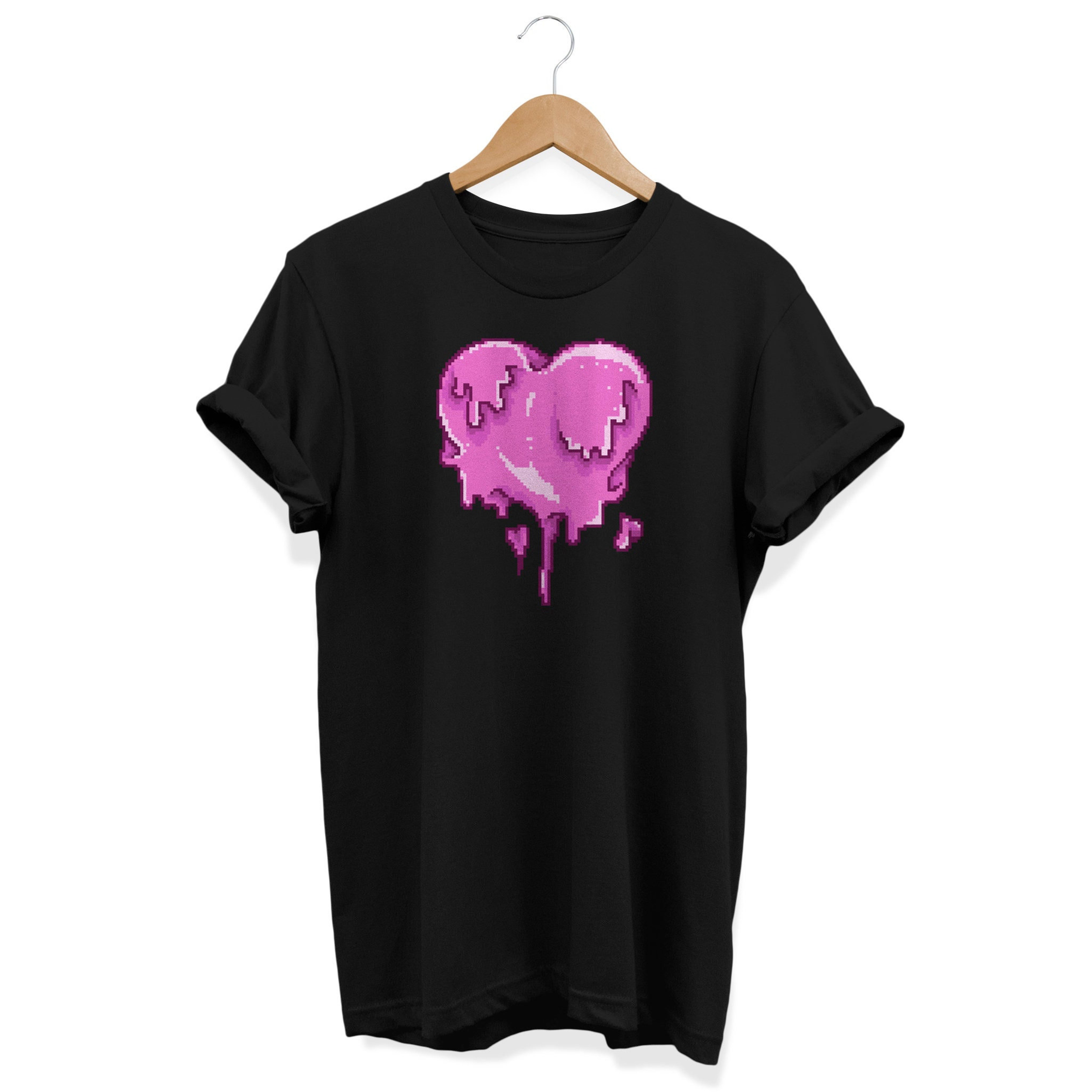 Pixel Heart T-shirt, Grunge Shirt, Alternative Clothing, 90s Streetwear ...