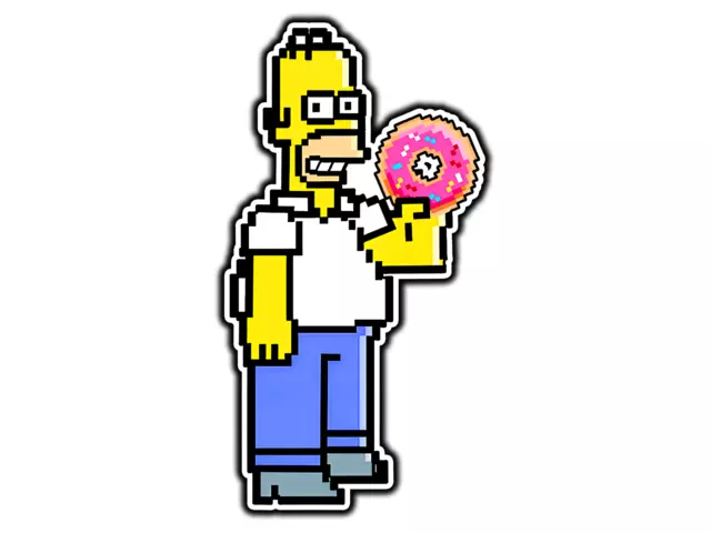 Pixel Homer Waterproof Sticker Phone Decal Water Bottle Stickers Car ...
