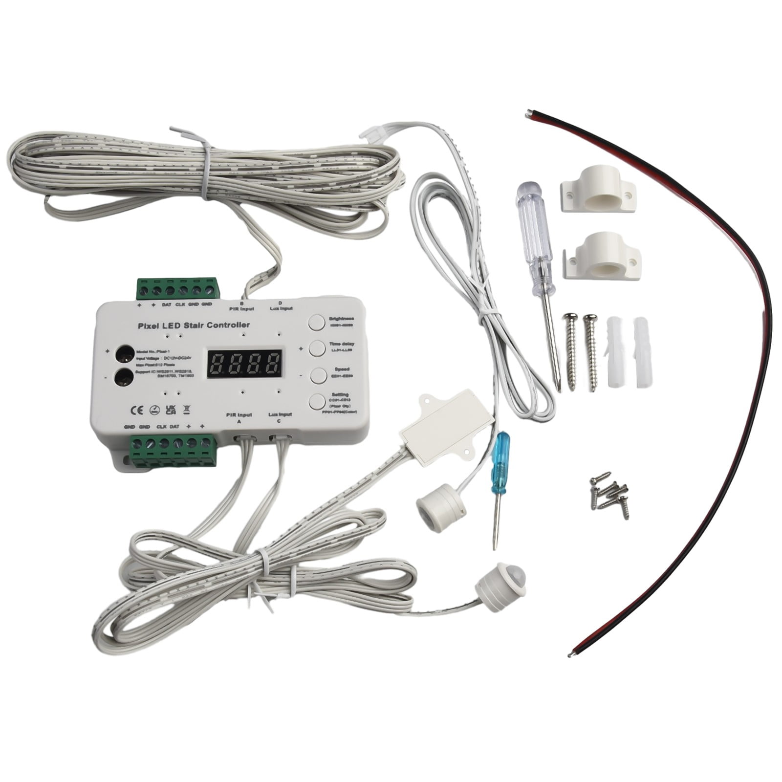 Pixel LED Stair Light Controller Dimmable Ladder Lighting PIR Motion ...