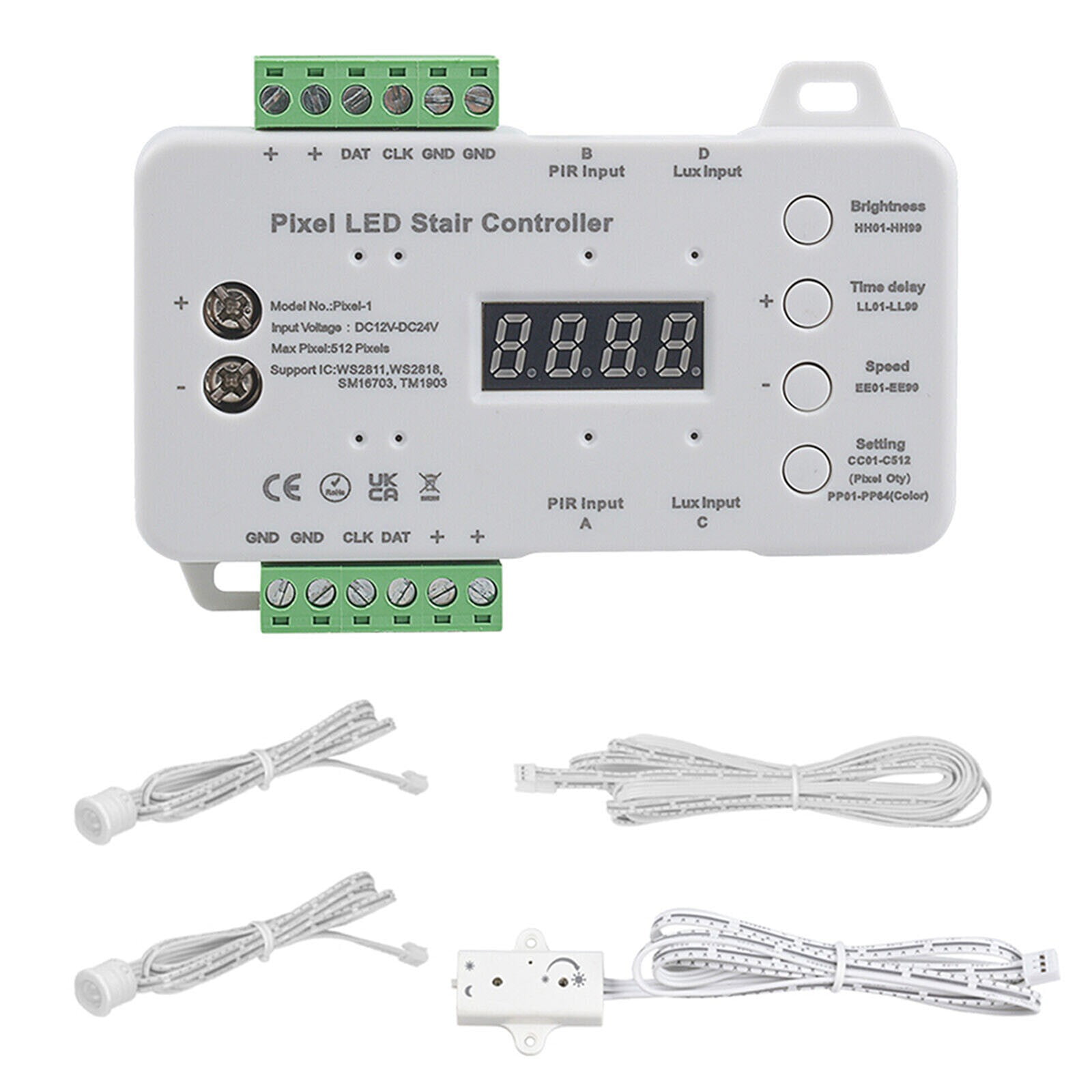 Pixel LED Stair Light Controller Dimmable Ladder Lighting PIR Motion ...