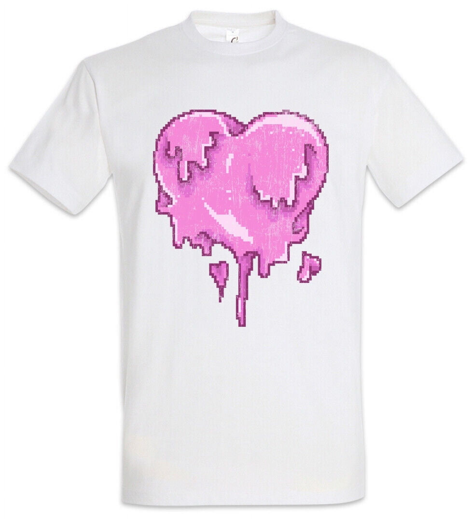 Pixel Melting Heart T-Shirt Pixel Retro Gamer Gaming Couple 8 16 Bit ...
