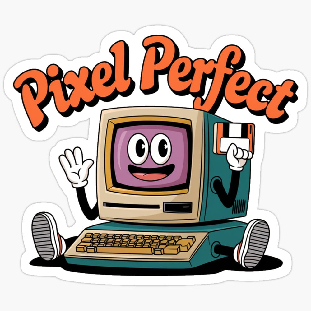 Pixel Perfect 80S Computer Nostalgia Stickerphone Decal Water Bottle Stickers, Vinyl Stickers ...