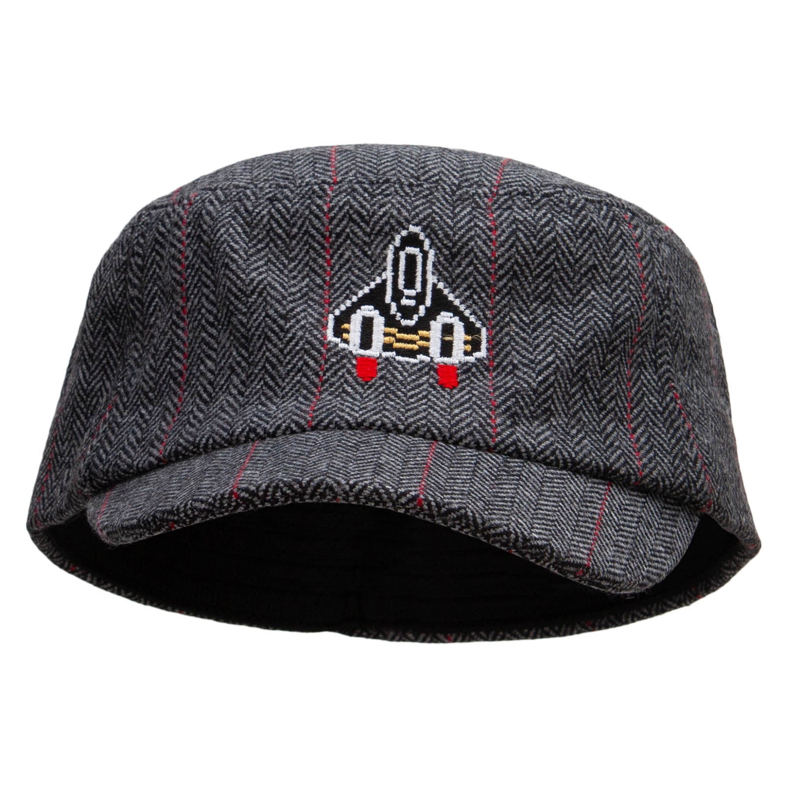 Pixel Rocket Ship Wool Fashion Fitted Engineer Cap - Black OSFM ...
