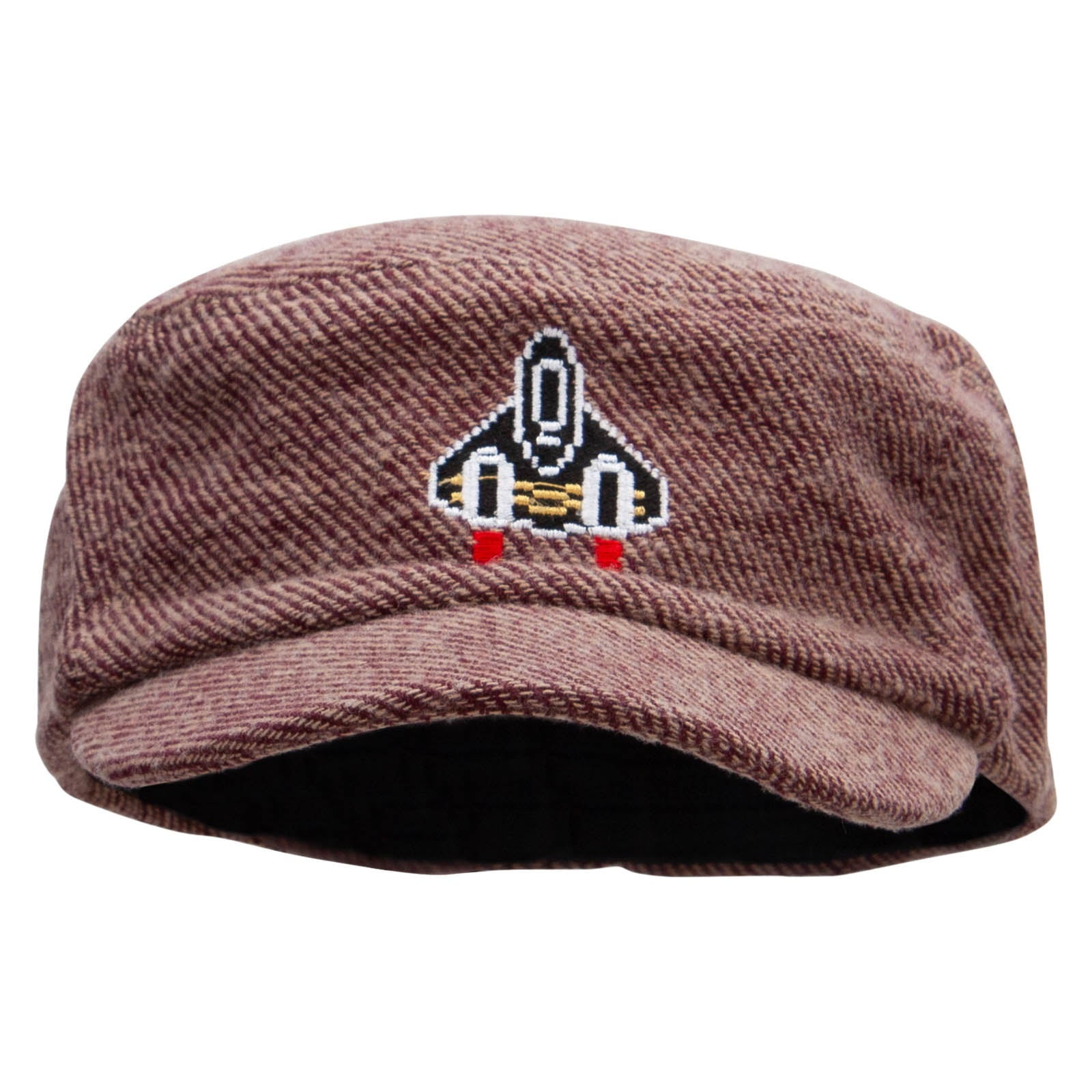 Pixel Rocket Ship Wool Fashion Fitted Engineer Cap - Maroon OSFM ...