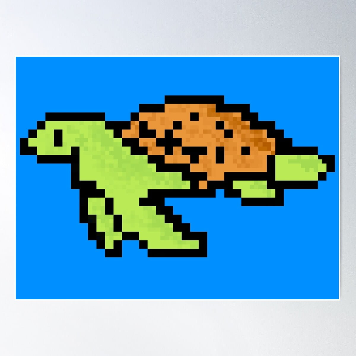 Pixel Sea Turtle Poster Wall Art, Modern Wall Decor For Living Room ...