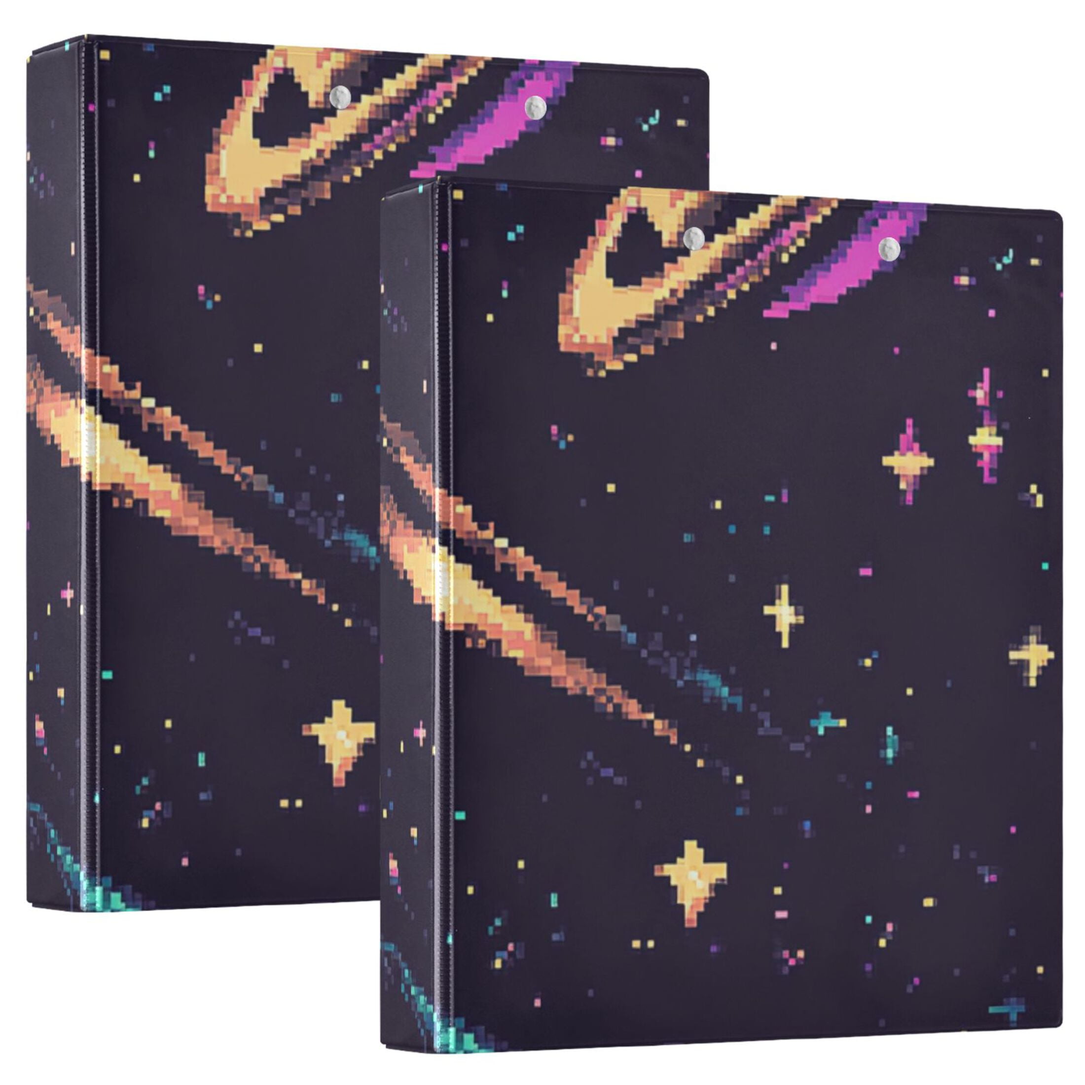 Pixel Space 3 Ring Binders 1.5 inch Hardcover File Folders with ...