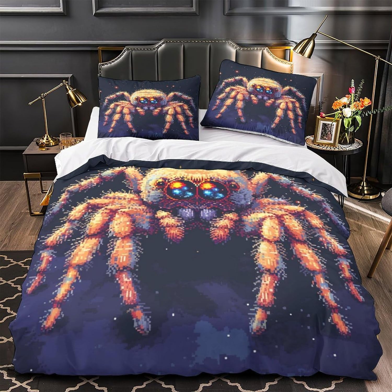 Pixel Spider Quilt Cover for Boys Girls 3D Printed Artwork Comforter ...
