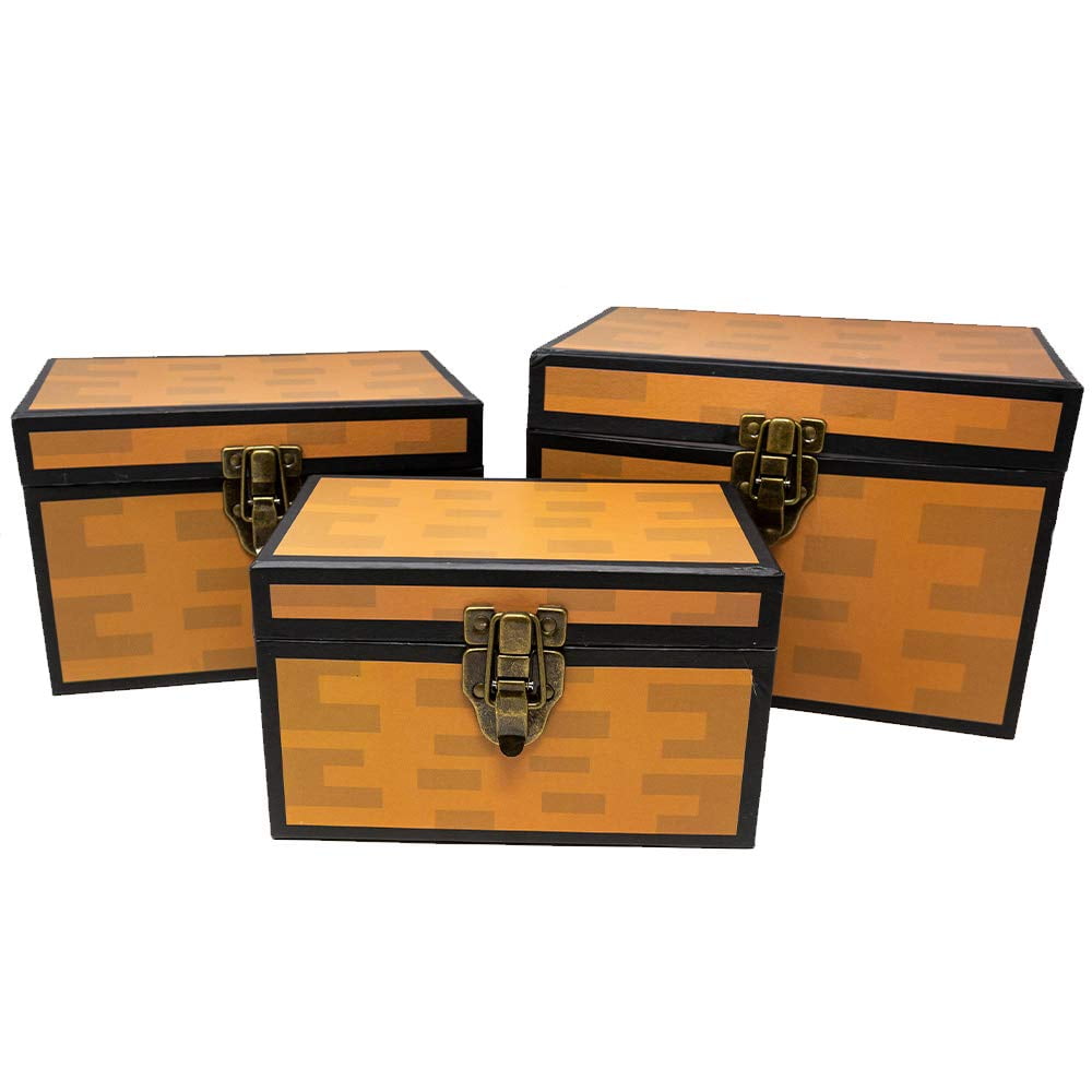 Pixel Treasure Chest Paperboard Boxes (Set Of 3), Decoration For Video ...