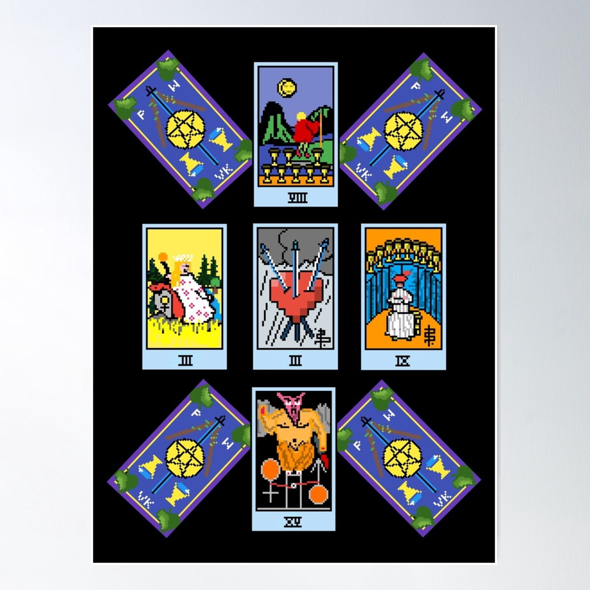 Pixel Waite Tarot - Celtic Cross Spread 11 Design For T-Shirts And ...