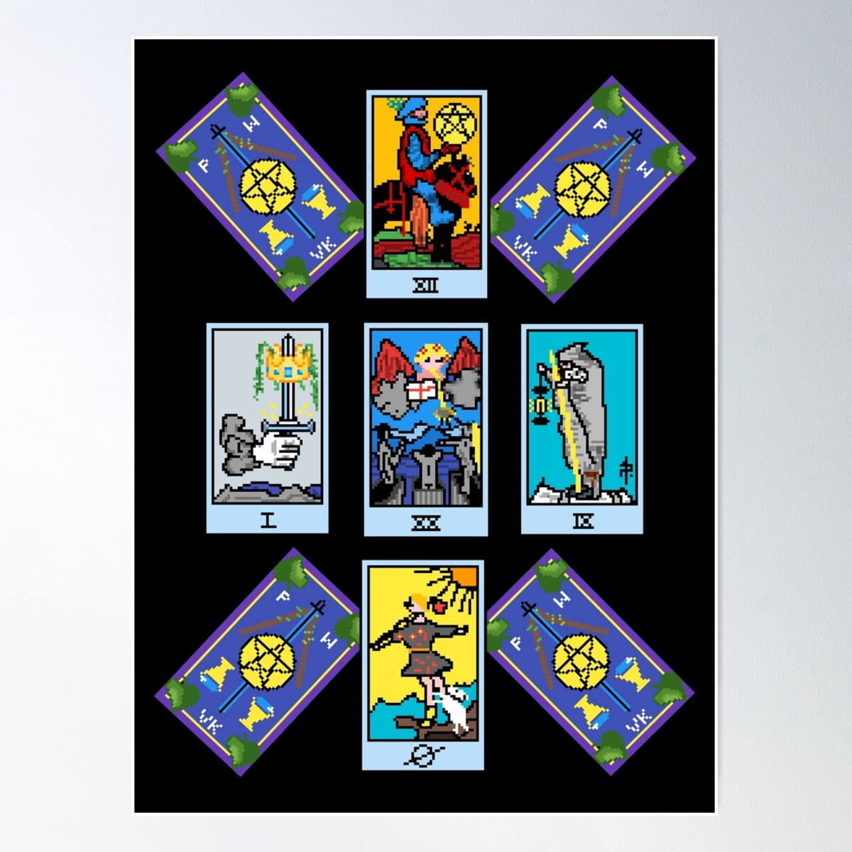 Pixel Waite Tarot - Celtic Cross Spread 15 Design For T-Shirts And ...
