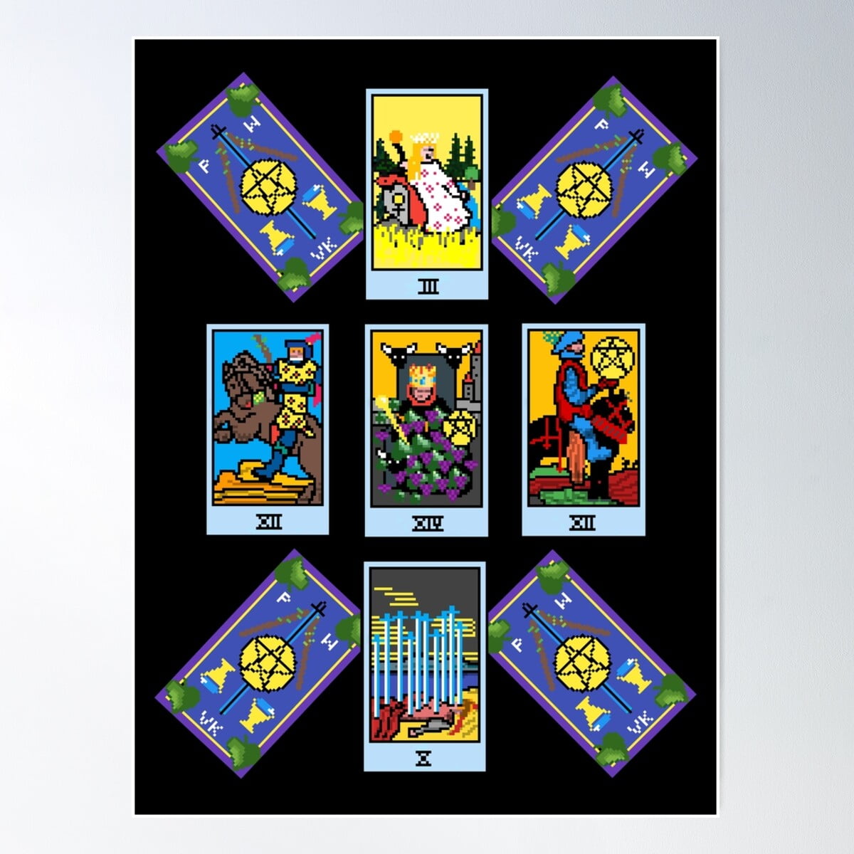Pixel Waite Tarot - Celtic Cross Spread 17 Design For T-Shirts And ...