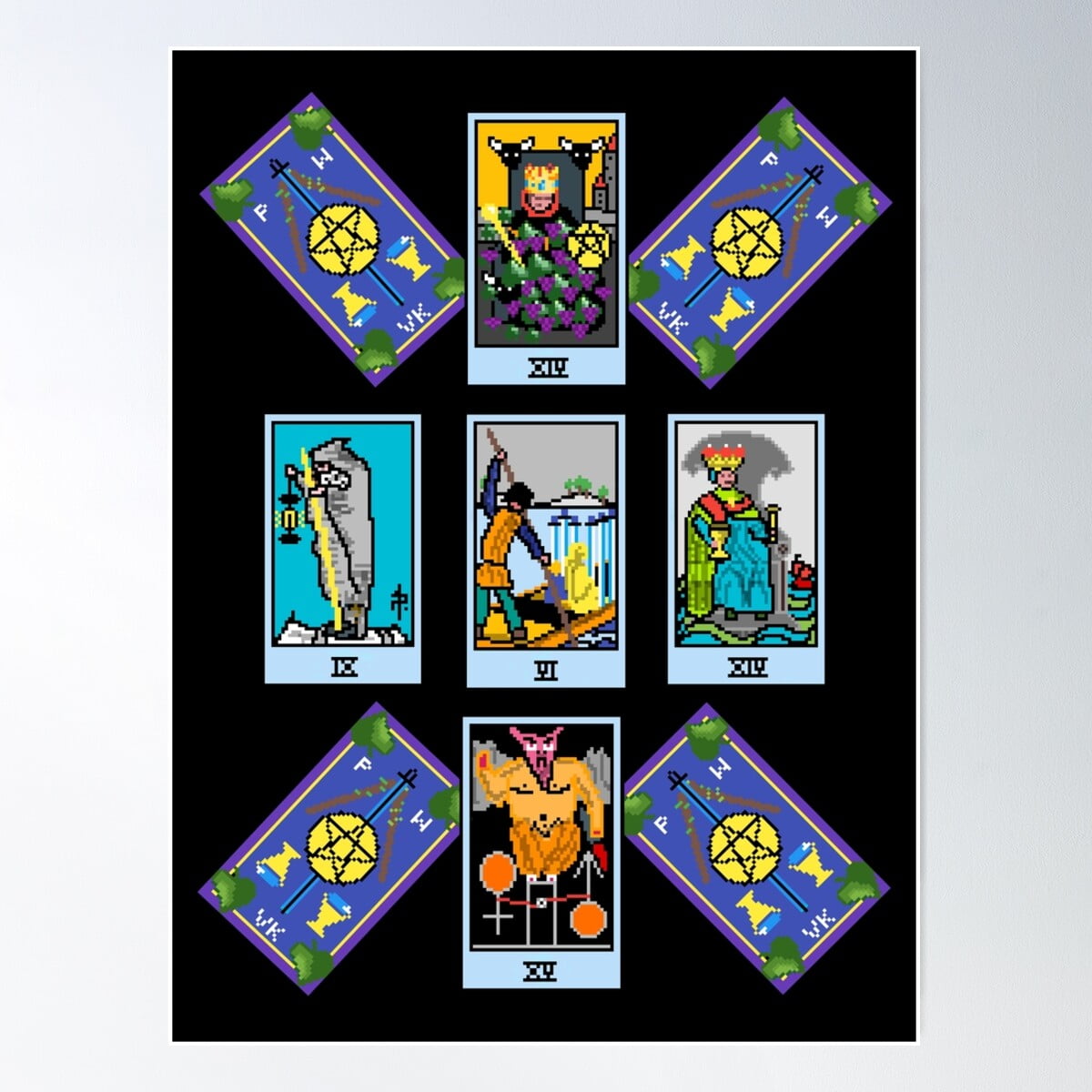 Pixel Waite Tarot - Celtic Cross Spread 18 Design For T-Shirts And ...