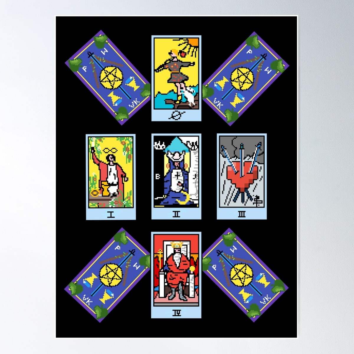 Pixel Waite Tarot - Celtic Cross Spread Design For T-Shirts And ...