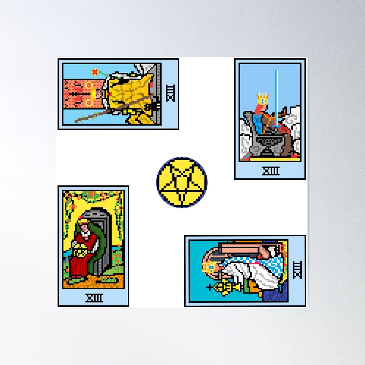 Pixel Waite Tarot Minor Arcana Court Cards Queens - 86Th Sticker Pack ...