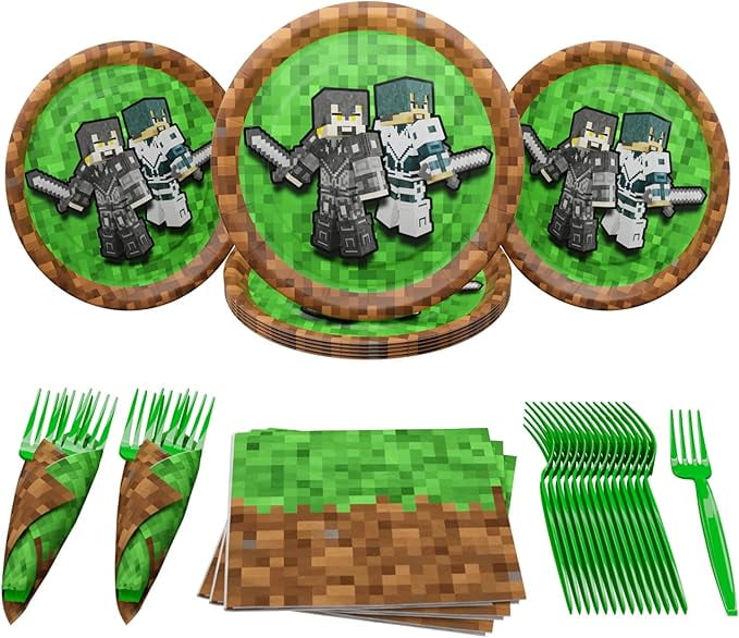 Pixel Warrior Value Party Supplies (64 pieces for 20 Guests) - Video ...
