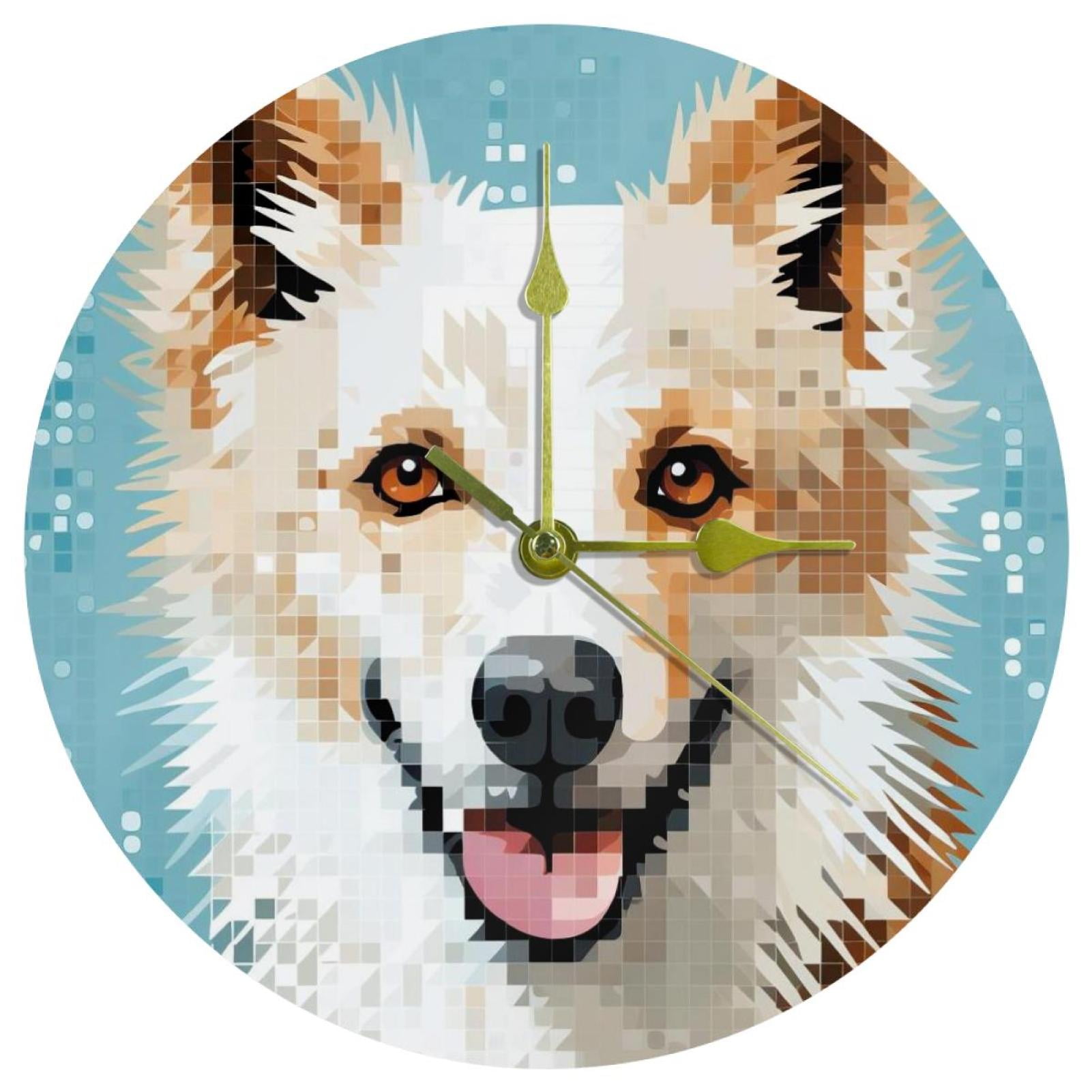 Pixel dog Circular Acrylic Wall Clock - Sleek & Modern Timepiece for ...