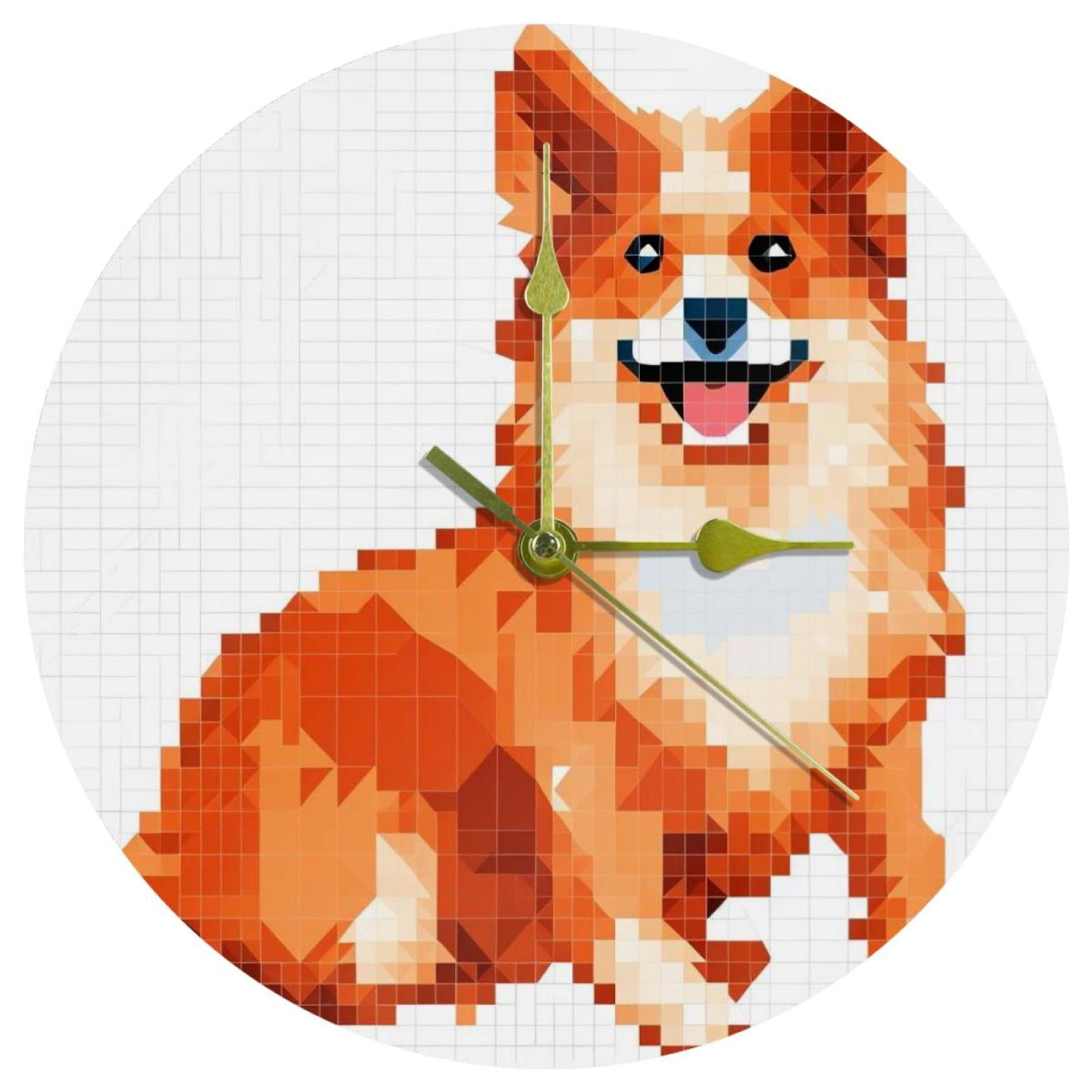 Pixel dog Circular Acrylic Wall Clock - Sleek and Stylish Timepiece for ...