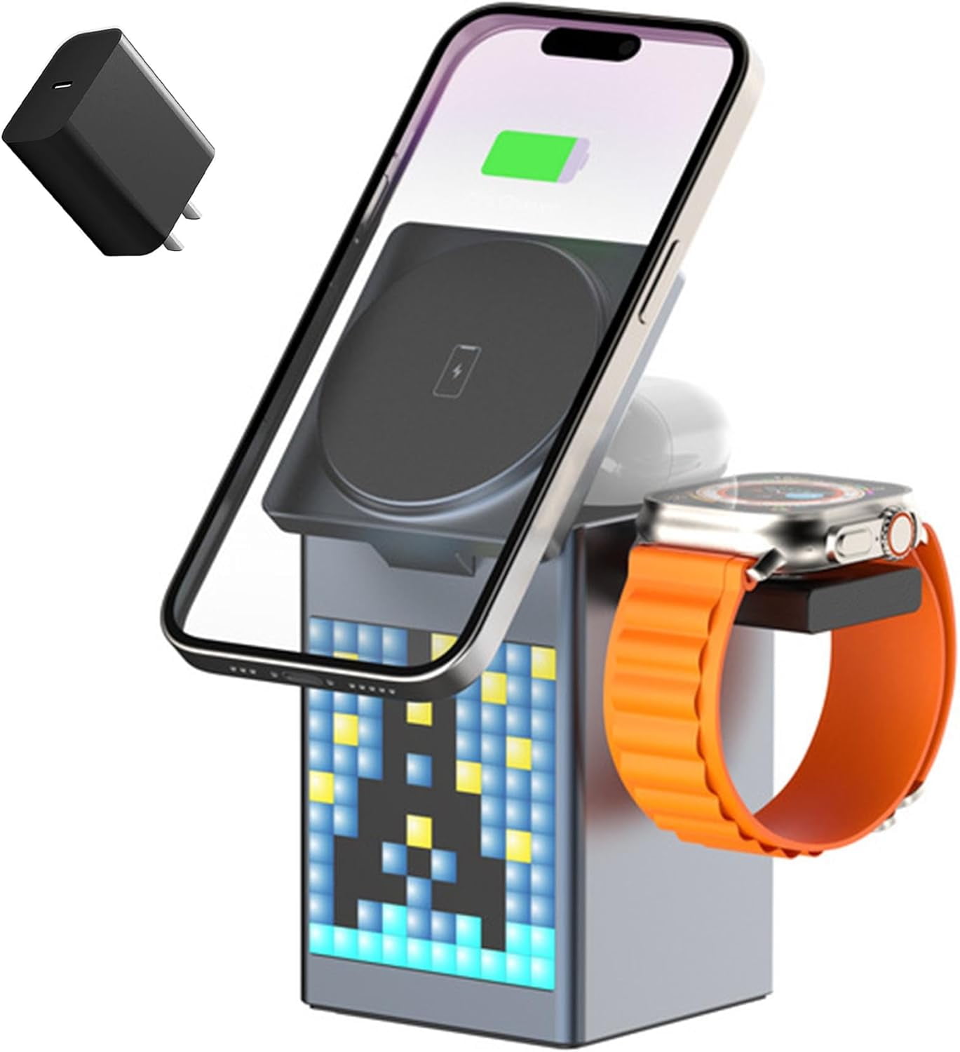 PixelCharge 3-in-1 Bluetooth Speaker&Charging Station,2025 New Wireless ...