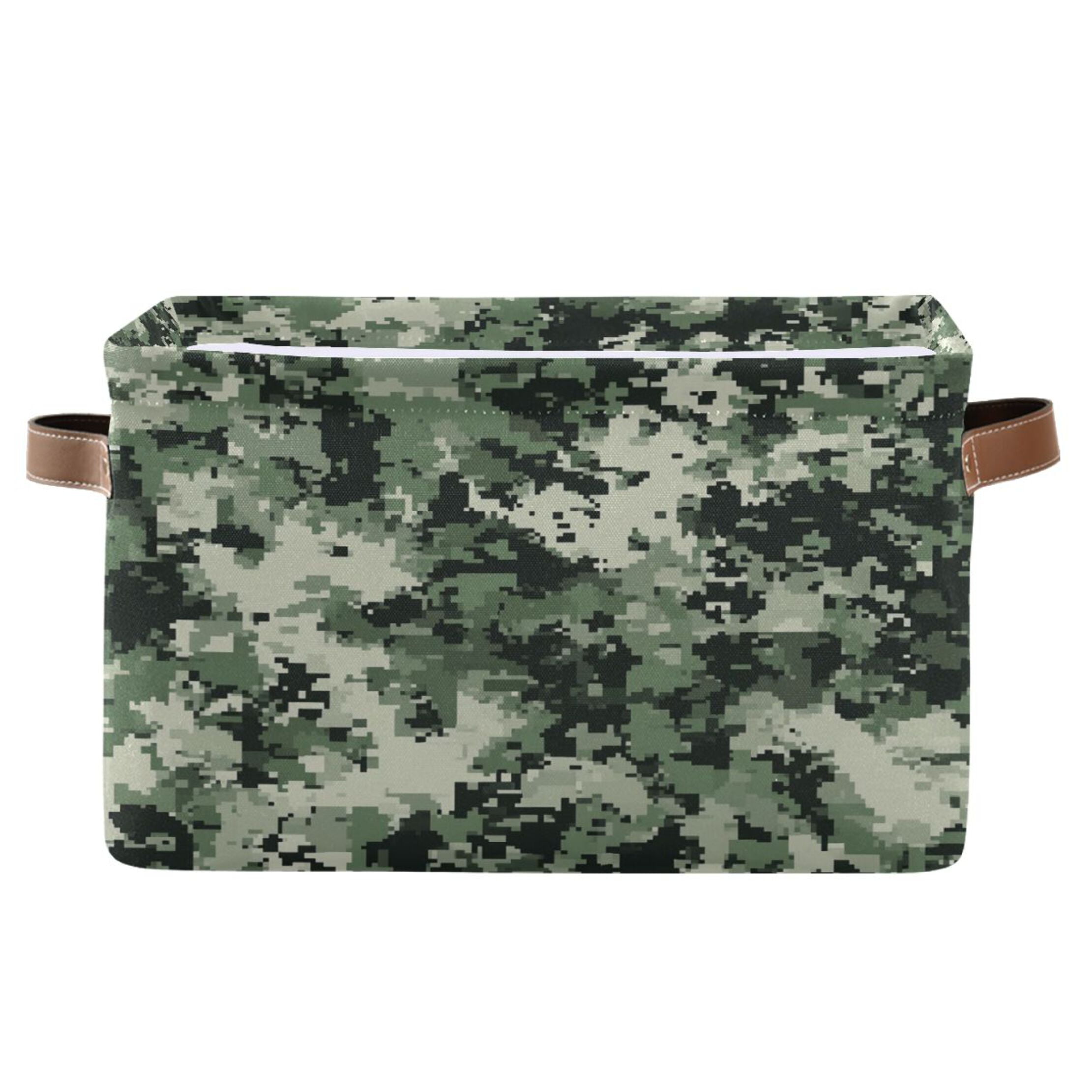 Pixelated Camouflage Pattern Foldable Storage Basket,Canvas Fabric ...