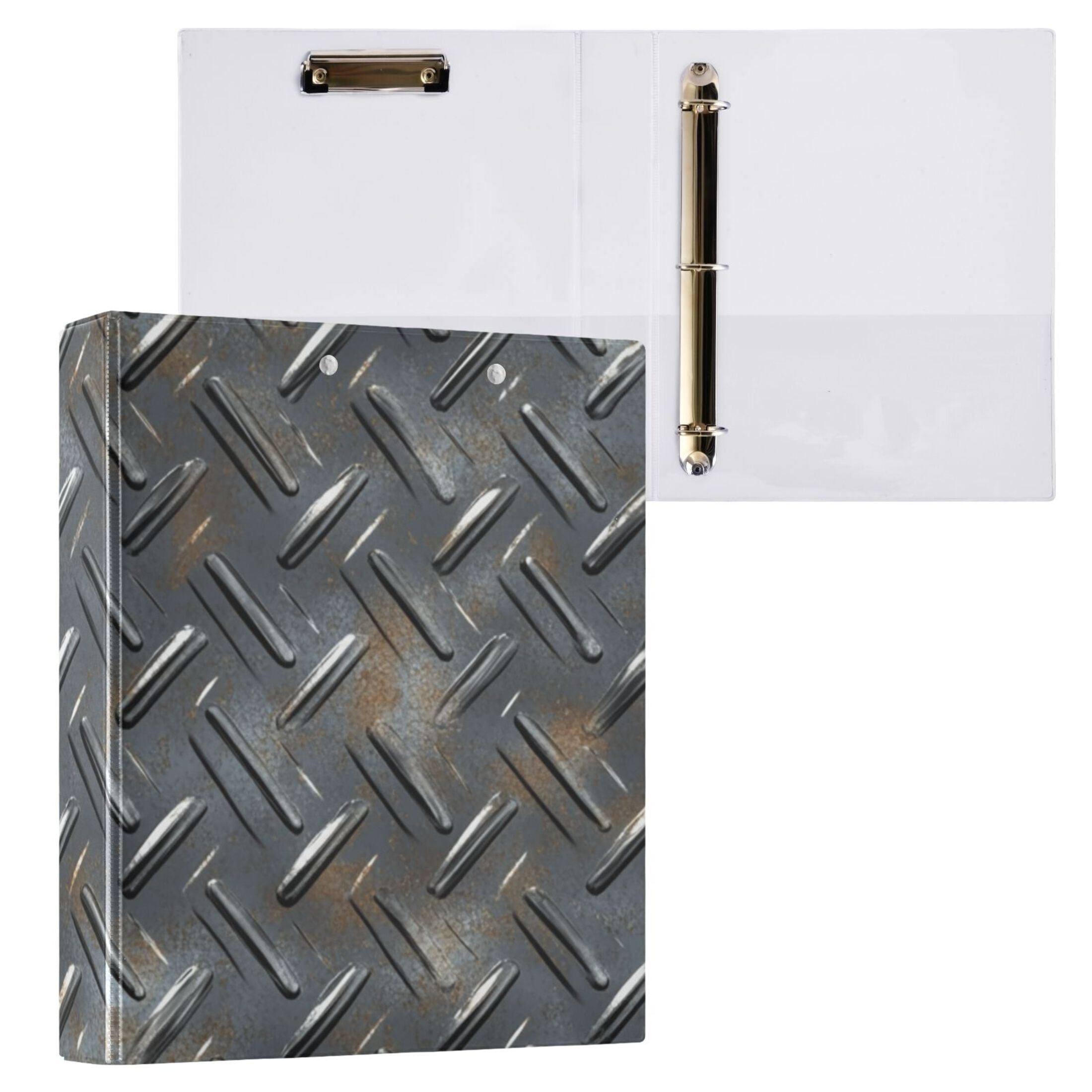 Pixelated Metal 3 Ring Binders 1.5 inch Hardcover File Folders with ...