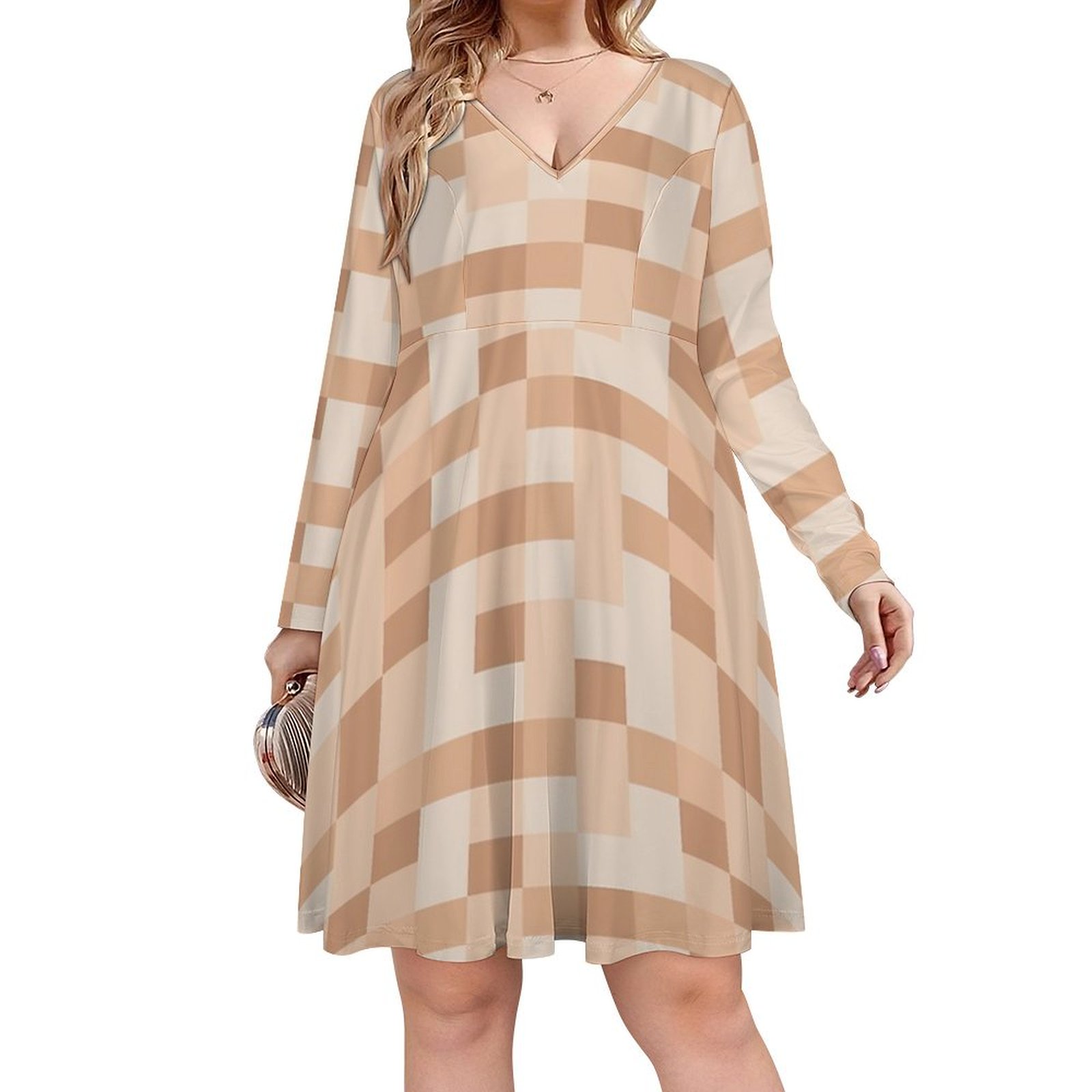 Pixelated Nudity Censored Light Skin Long Sleeve Sexy Dresses For Women ...
