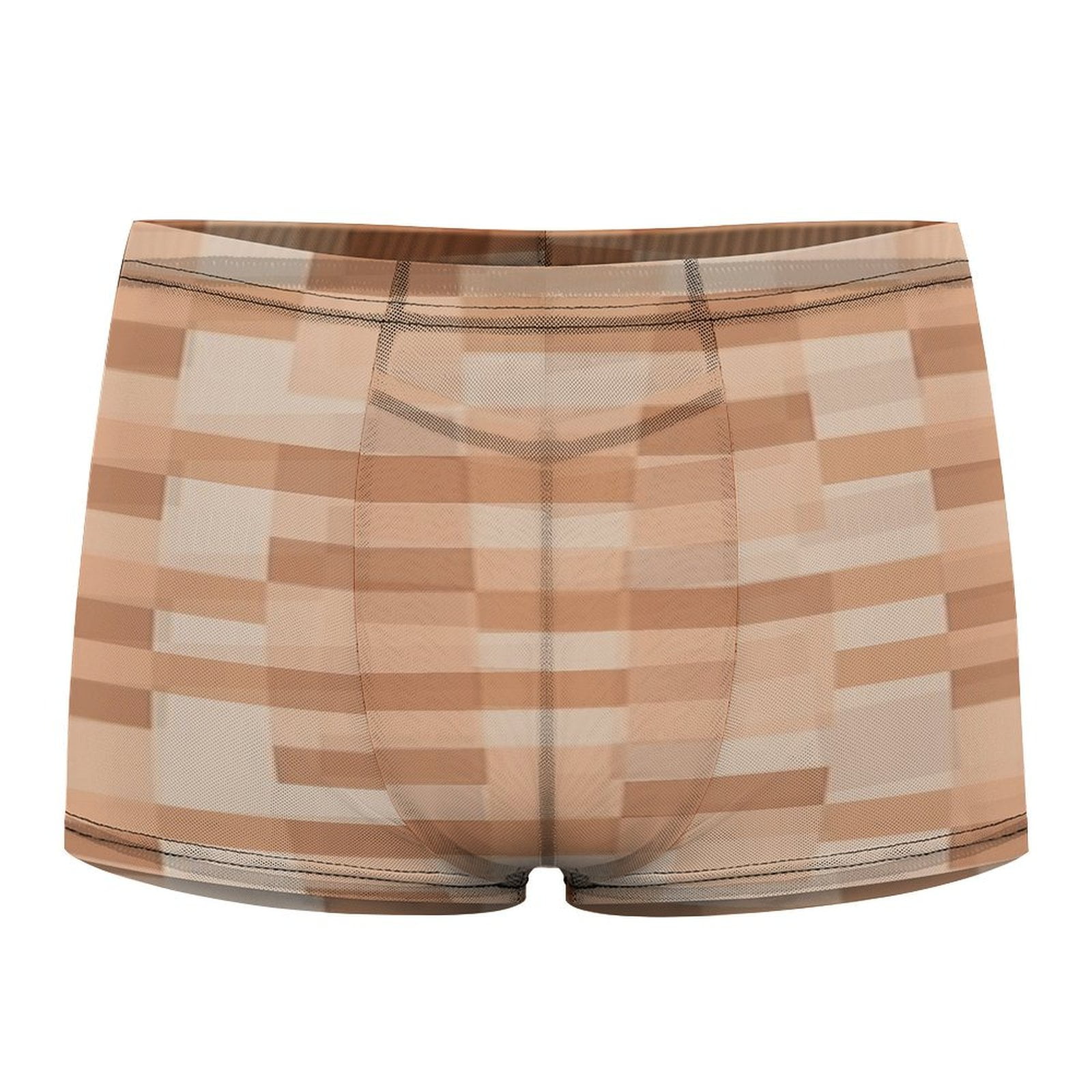 Pixelated Nudity Censored Light Skin Men's Mesh Boxer Briefs Cooling ...