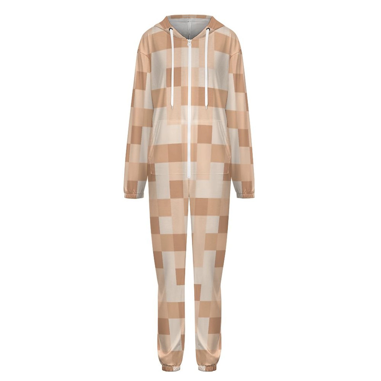 Pixelated Nudity Censored Light Skin Unisex Adult Onesie Pajamas with ...