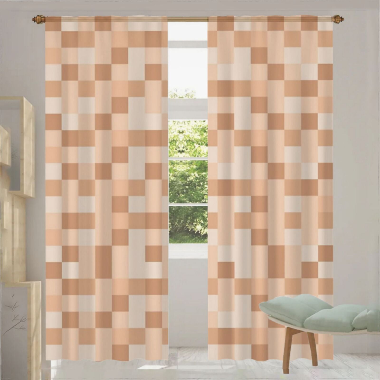 Pixelated Nudity Censored Light Skin Window Tulle Curtains for Living ...