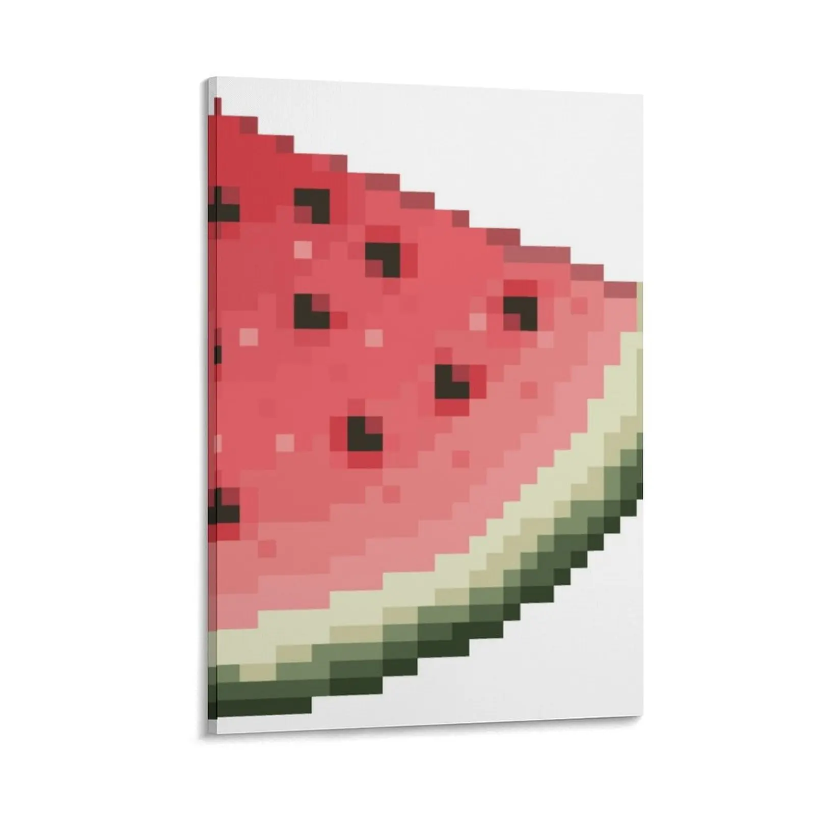 Pixelated Simple Slice of Watermelon Canvas Painting art mural home and ...