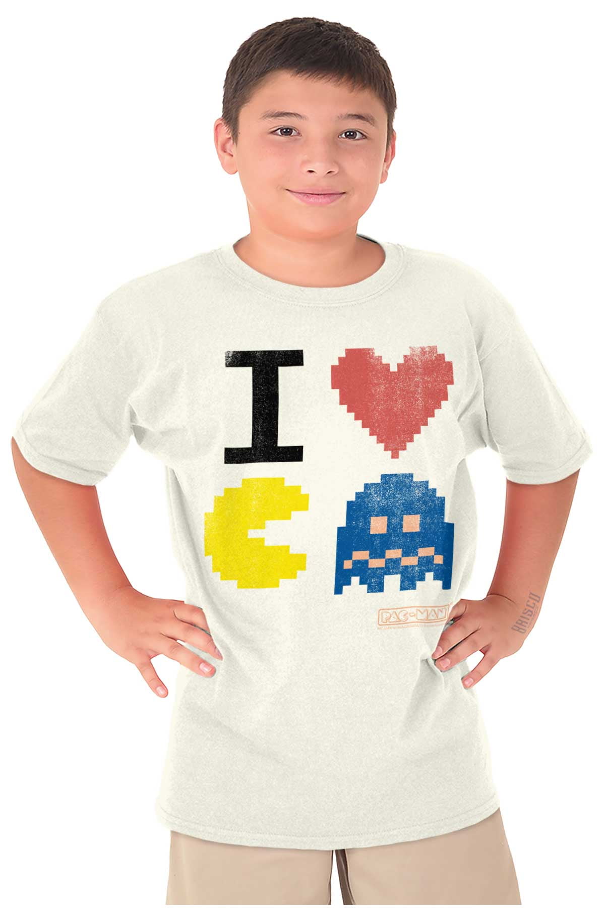 Pixelized Retro Game I Heart PACMAN Crewneck T Shirts Boy Girl Teen ...