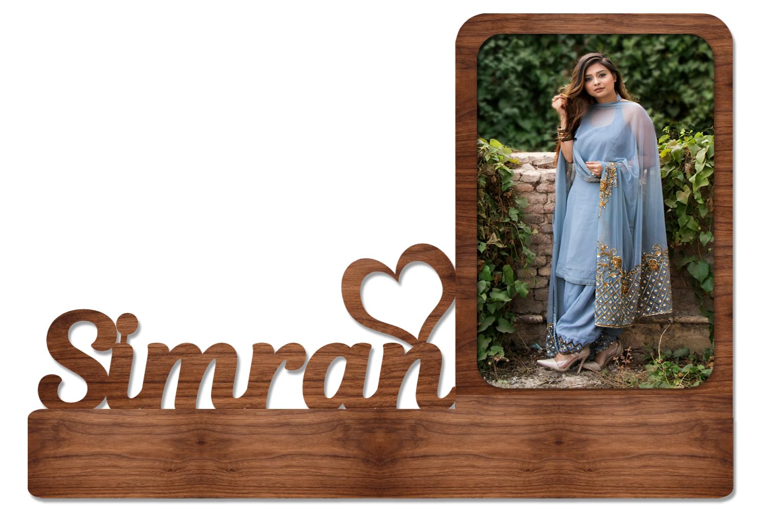 Pixelkari Cutout Photo Frame With Name Wooden Personalized Standee ...