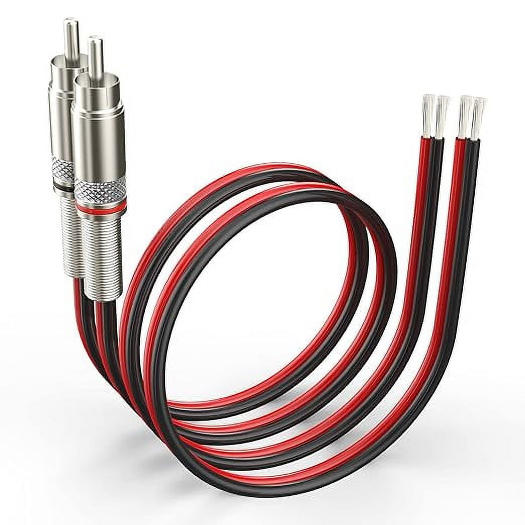 Pixelman(14AWG 2.5ft Red/Black RCA Plug to Speaker Wire,Speaker Bare ...