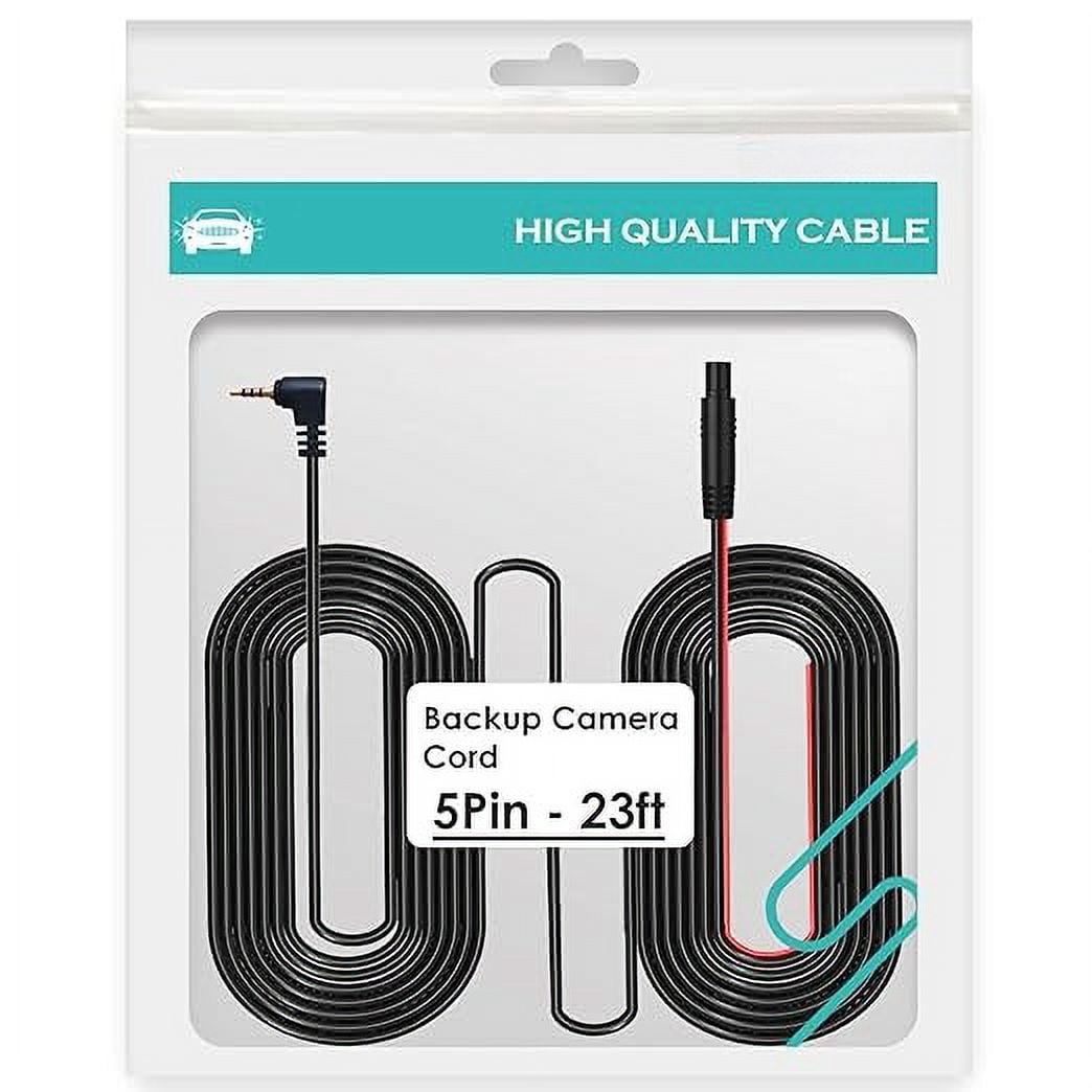 Pixelman Dash Cam Cable, 5 Pin to 2.5mm Male 23 Ft Back Up Camera Cable ...