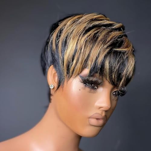 Pixie Cut Wig Human Hair Short Pixie Cut Wigs for Black Women Human ...