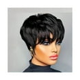 Pixie Cut Wigs Brazilian Human Hair Short Bob Wig with Bangs Layered ...