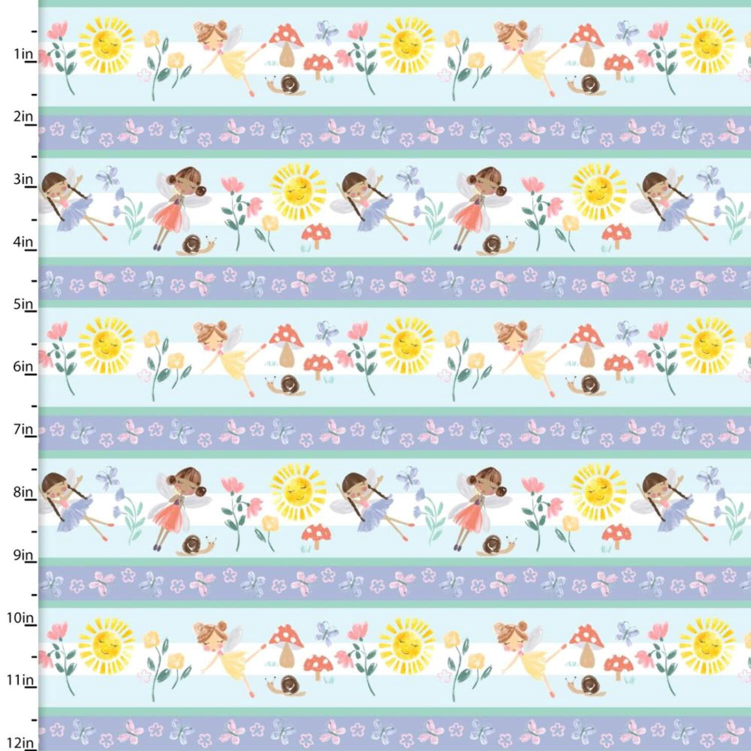 Pixie Dust Playful Stripe Blue Flannel Fabric - Walmart.com