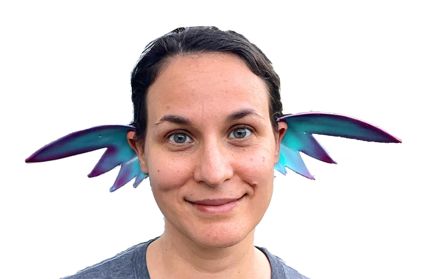 Pixie Ears Purple/Teal Handcrafted Fantasy Halloween Costume Accessory ...