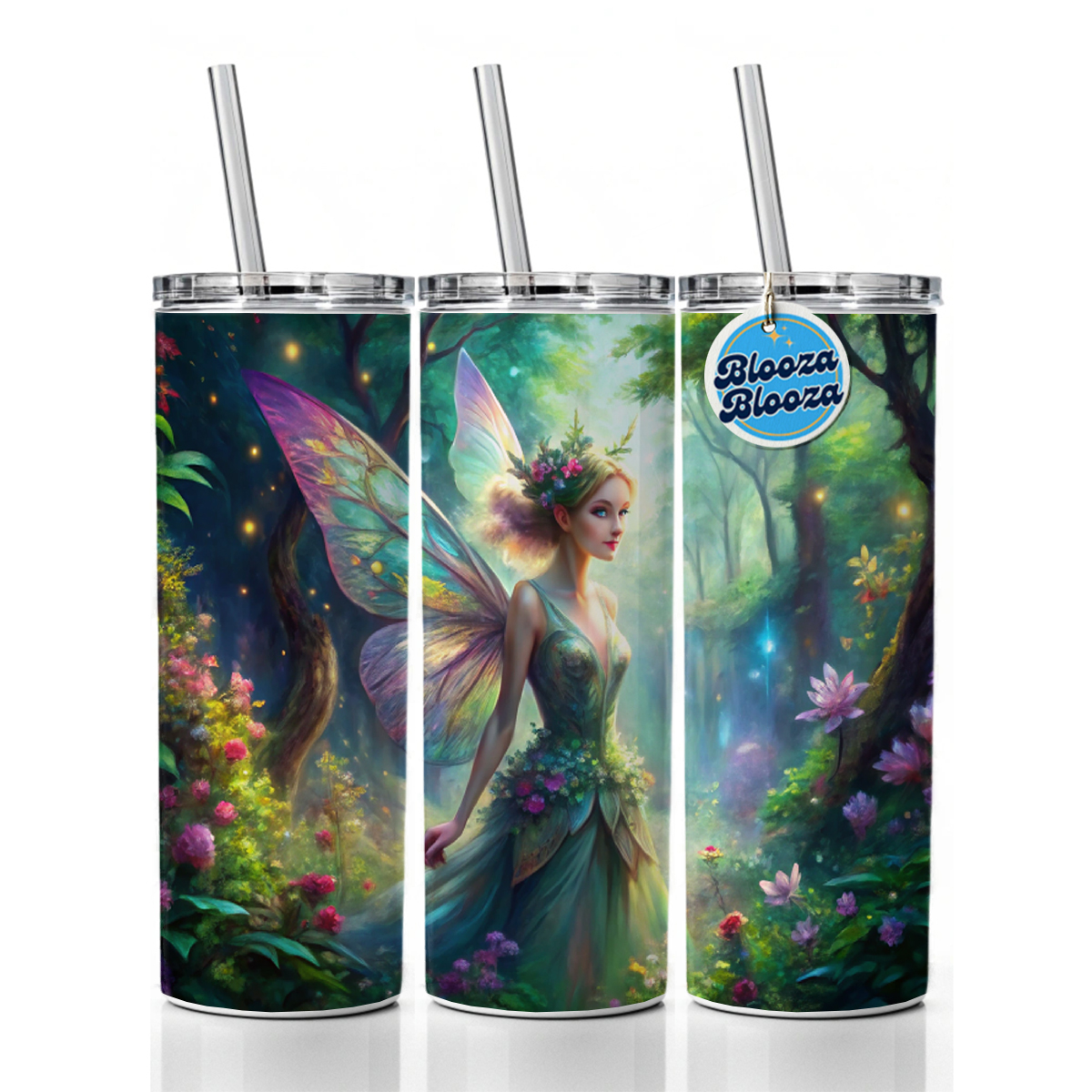 Pixie Fairy Forest Fantasy Watercolor Design 20oz Insulated Water ...