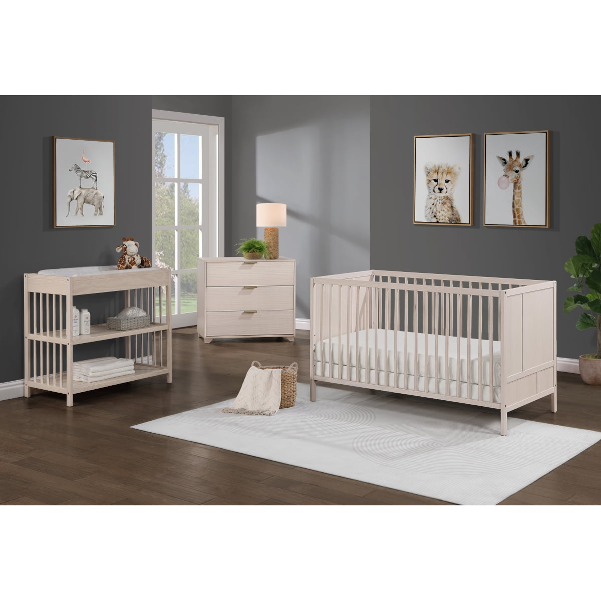 Pixie Finn 3-in-1 Convertible Crib in Washed Natural, Toddler Bed ...