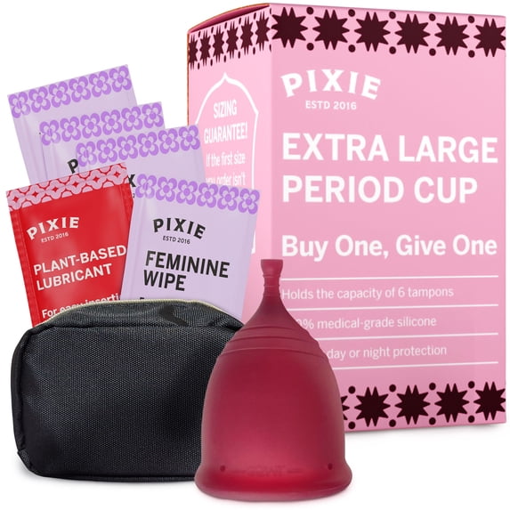 Pixie Cup Menstrual Cup, Reusable Silicone, 12-Hour Wear, Tampon ...