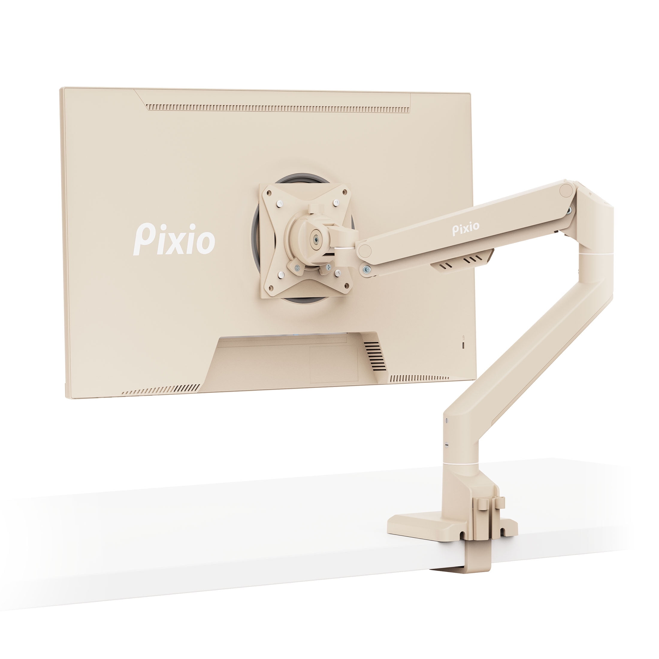 Pixio PS1S Wave Beige Single Monitor Arm Stand Desk Mount - Fits up to ...