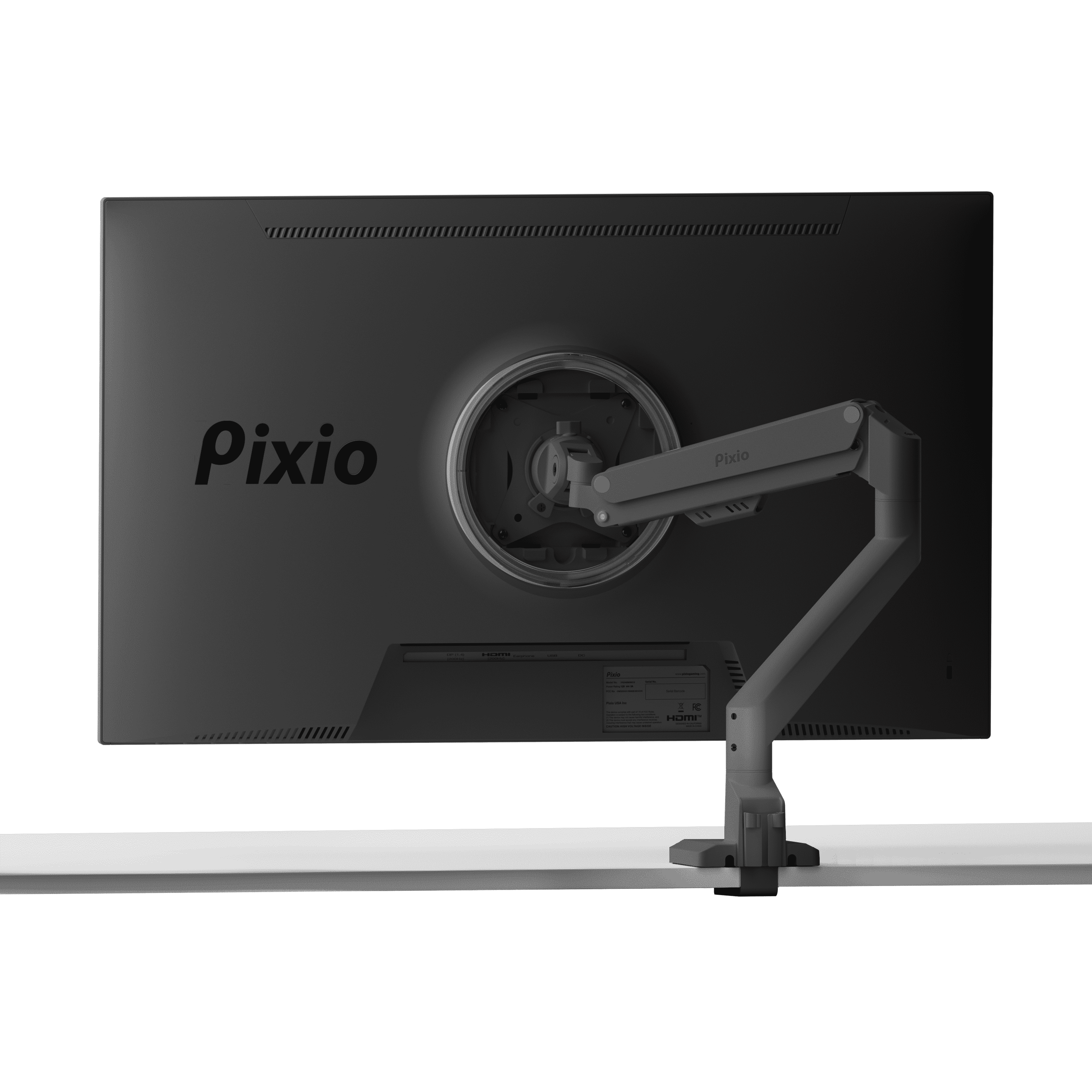 Pixio PS1S Wave Black Single Monitor Arm Stand Desk Mount - Fits up to 32 inches Monitors and up ...
