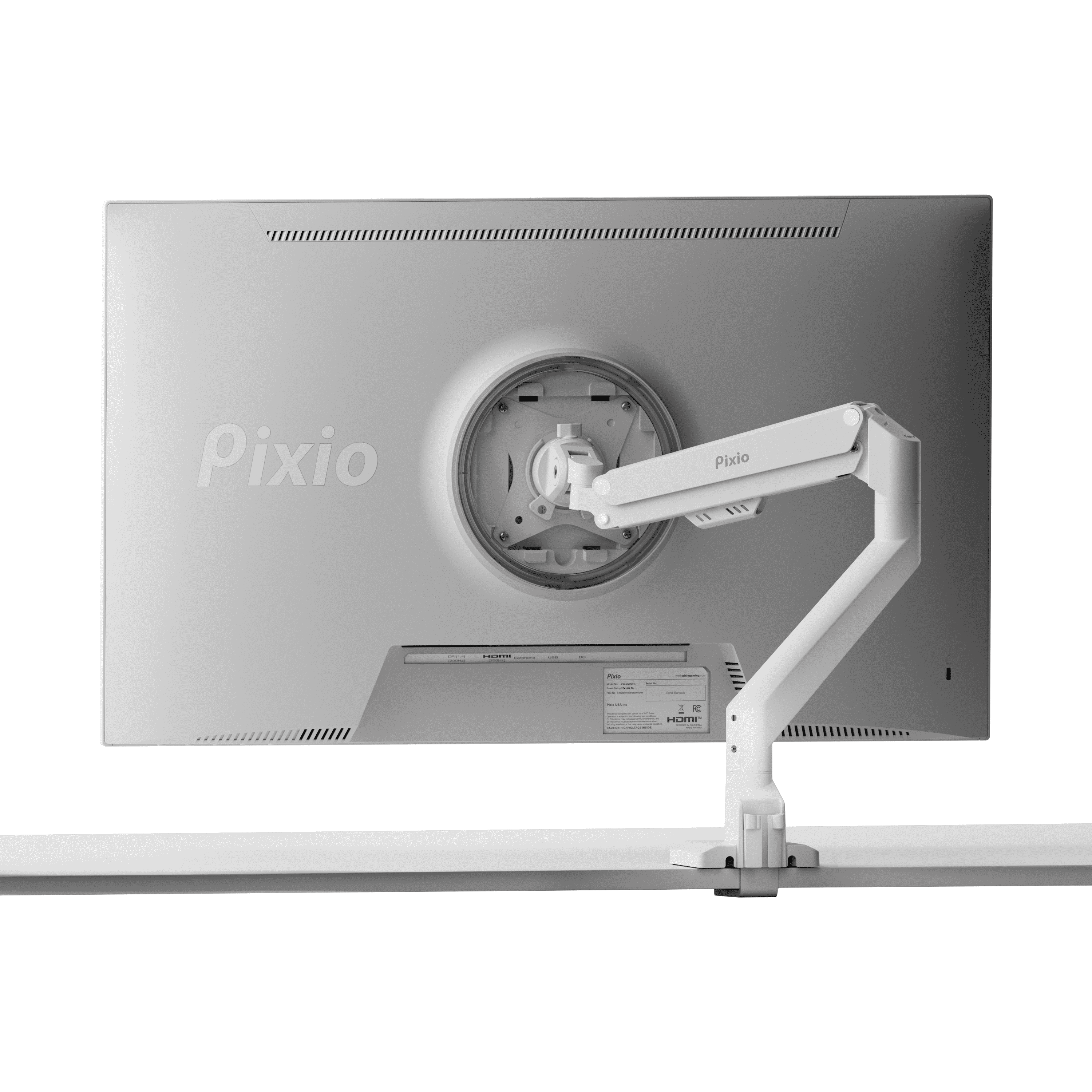 Pixio PS1S Wave White Single Monitor Arm Stand Desk Mount - Fits up to ...