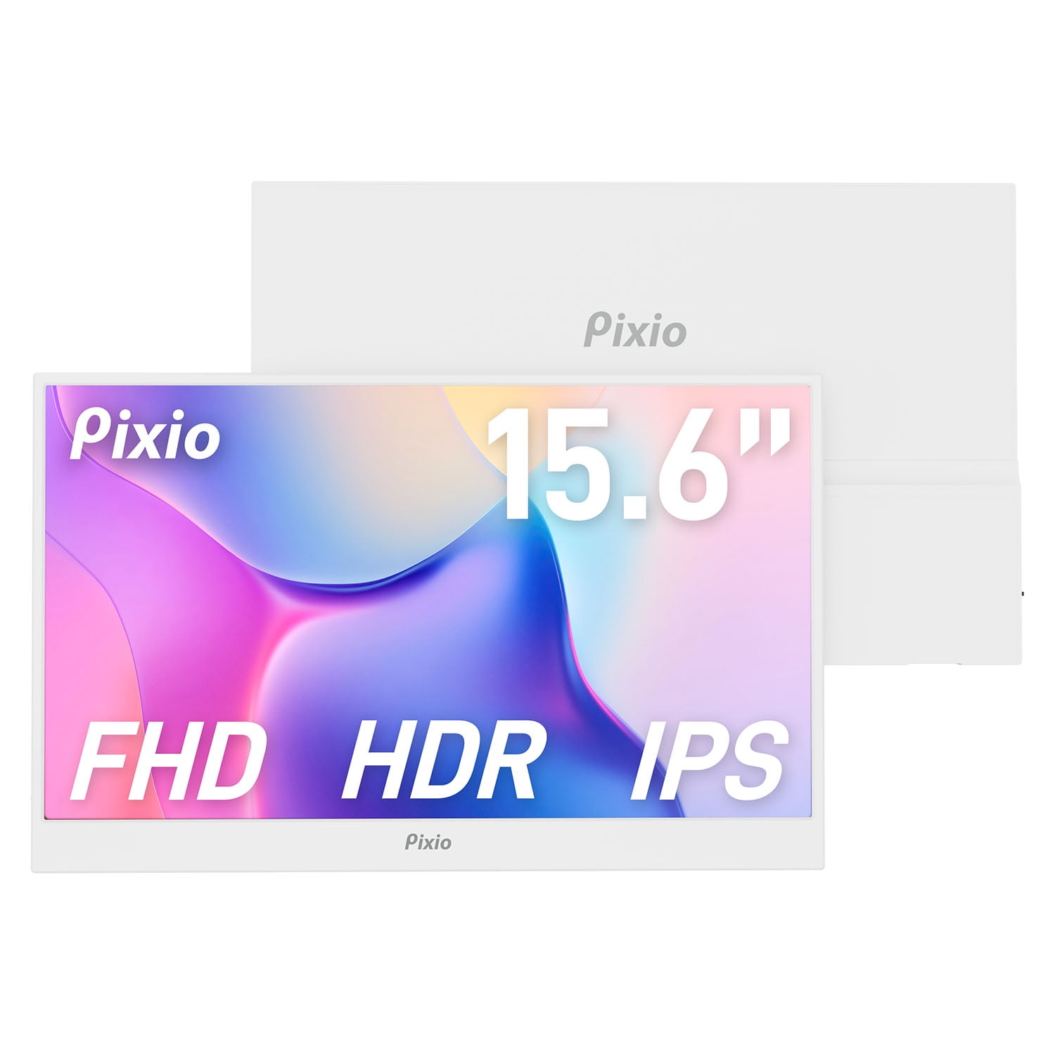 Pixio PX160 Wave White Portable Monitor 15.6 inch 60Hz Refresh Rate FHD ...