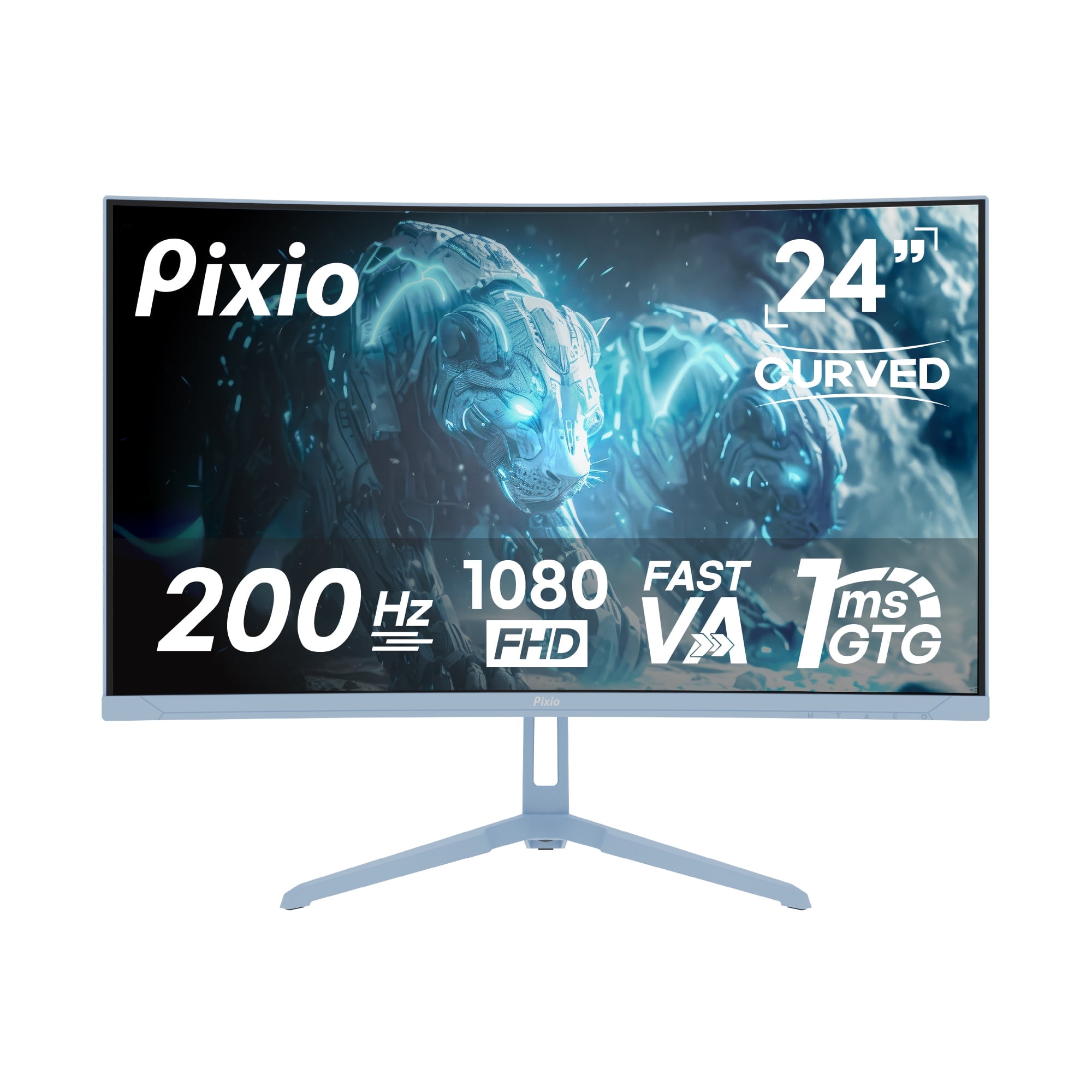 Pixio PXC248 Wave Blue 24 inch 200Hz Refresh Rate FHD 1080p Resolution ...