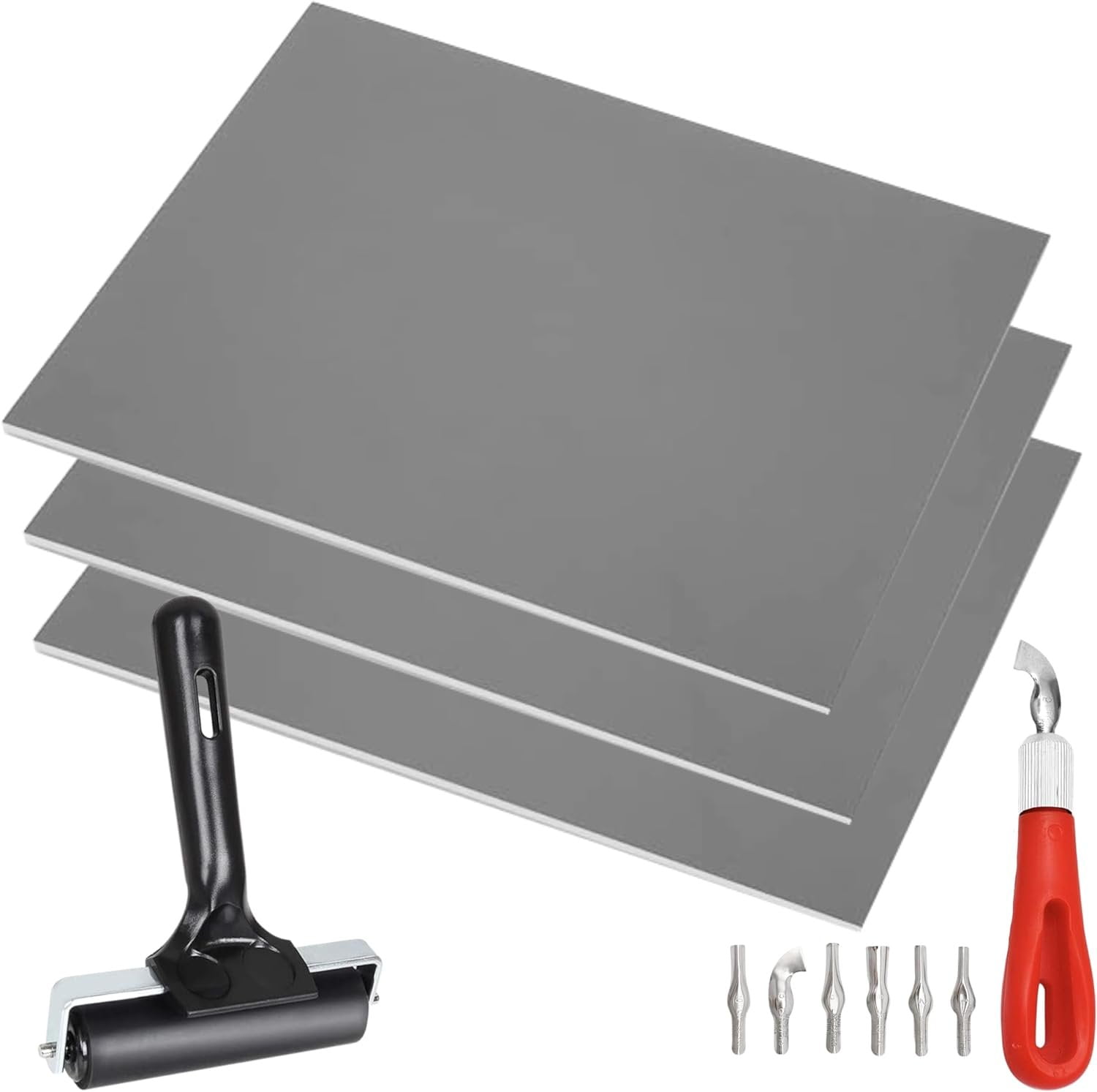 Pixiss Printmaking Supplies - Linoleum Blocks for Printmaking 3 Pack 8 ...