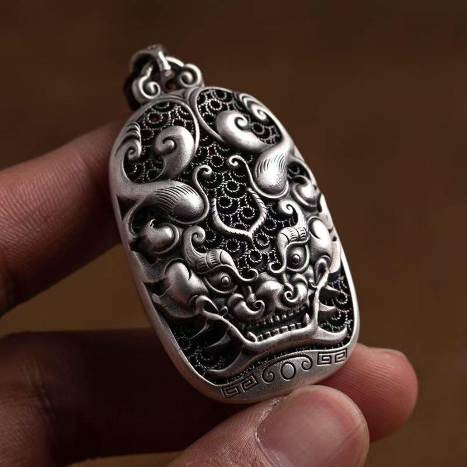 Pixiu Pendant Necklace with Cord Retro Chinese Style Lucky Amulet ...